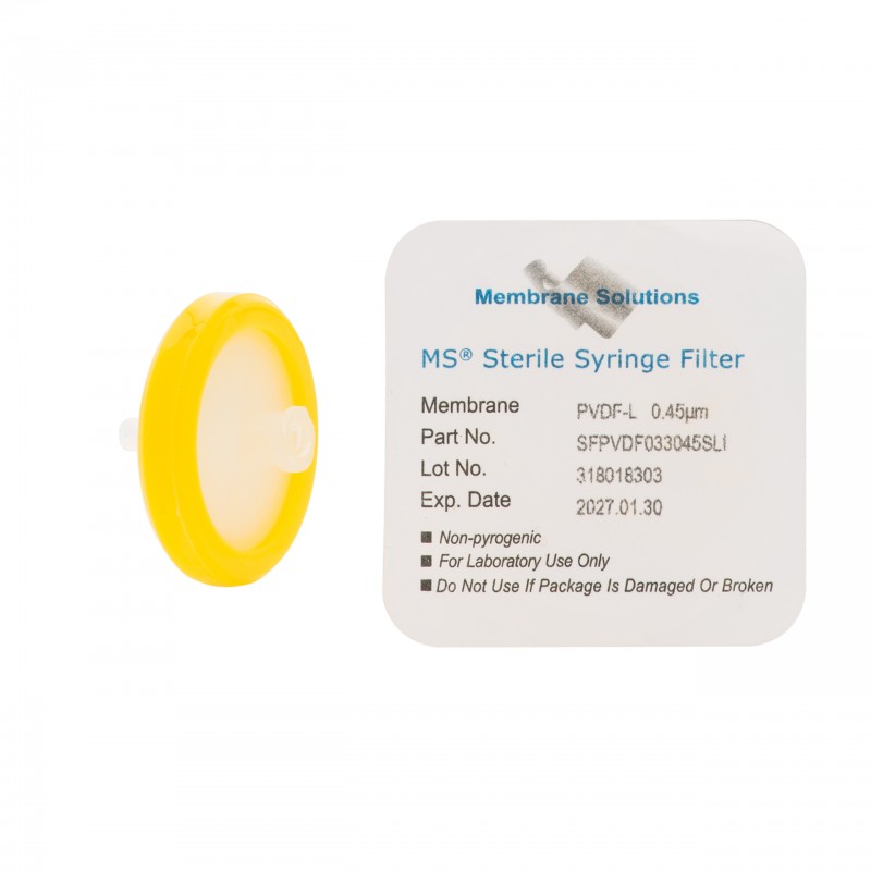 Syringe Filters 33mm PVDF Sterile 0.45um